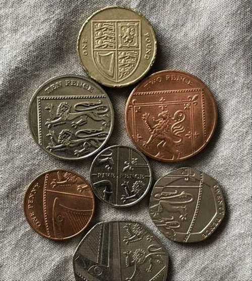 Англия монеты боны фунты пенни пенсы