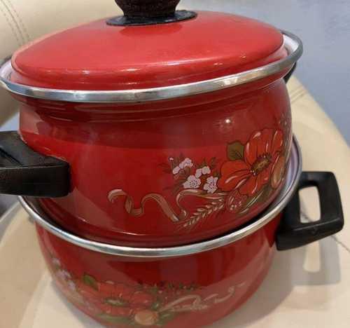 Кастрюля эмалированная