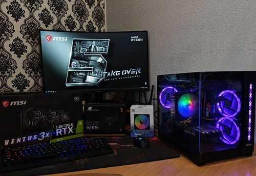 Игровой пк Ryzen 5600+Rtx3070msi монитор 165гц