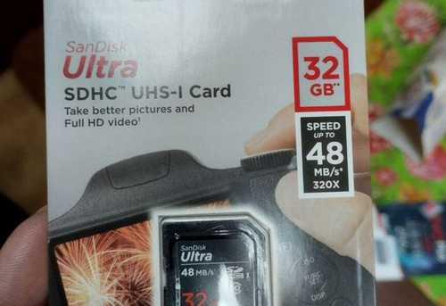 Карта памяти sdhc SanDisk Ultra 32gb, 48mb/s