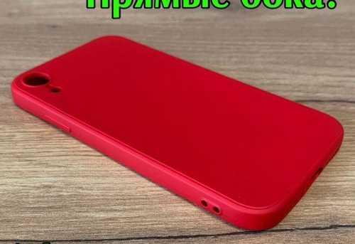 Чехол на iPhone xr с прямыми боками. Красный. #8