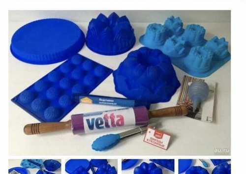 Набор кухонный подарочный силиконовый синий