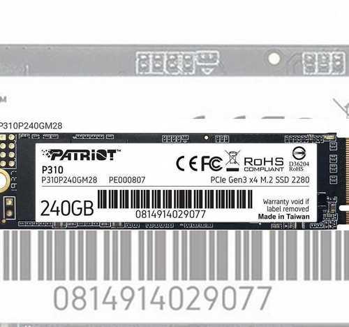 P310P240GM28, Диск SSD patriot P310 M.2 2280 240 гб