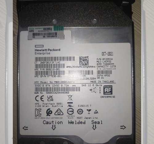 Жесткий диск HP 12Tb MB012000jwdfd 882399-001 SAS