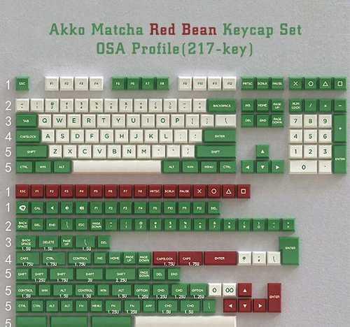 Кейкапы Akko PBT OSA Profile Matcha Red Bean