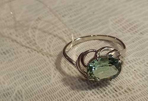 Серебряное кольцо с натуральным празиолитом