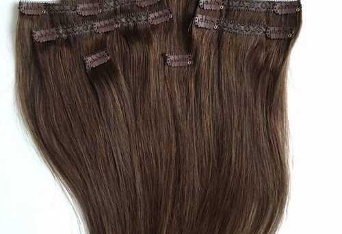 Пряди натуральных волос на клипсах 40см