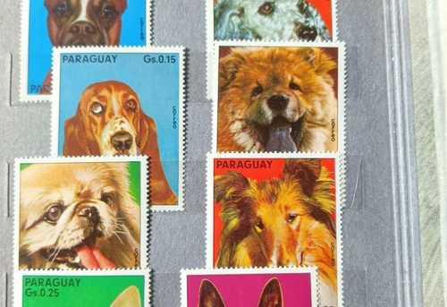Коллекция марок с изображением собак, кошек 60-70г