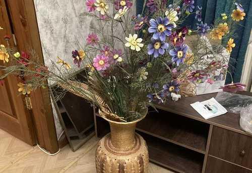Плетеная ваза, напольная ваза, декор
