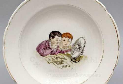 Агитационная тарелка «Дети слушают радио» 1930-45г