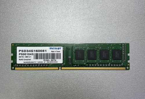 Patriot 4Gb DDR3 PC3-12800 CL11