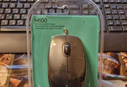 Мышь Logitech M100 новая usb