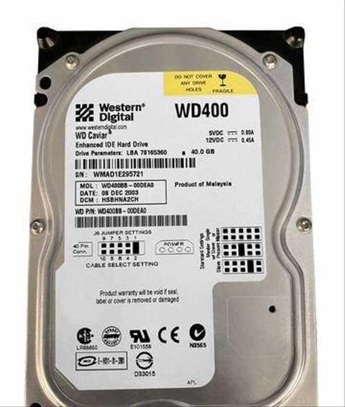 Жесткий диск Western Digital 40Gb WD400JB IDE 3.5
