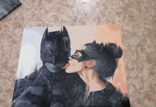 Картина по номерам бэтмен и женщина кошка