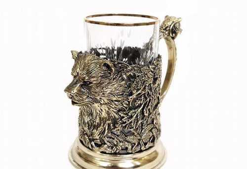 Подстаканник "Медведь", со стаканом в подар.коробк