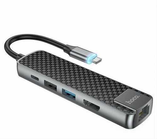 Хаб Hoco HB23 Type C (USB-C, USB 3.0, hdmi, RJ45)