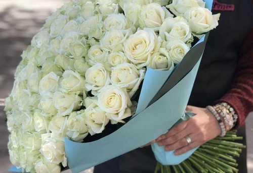 Белые розы. 101 роза, Самара доставка Цветы