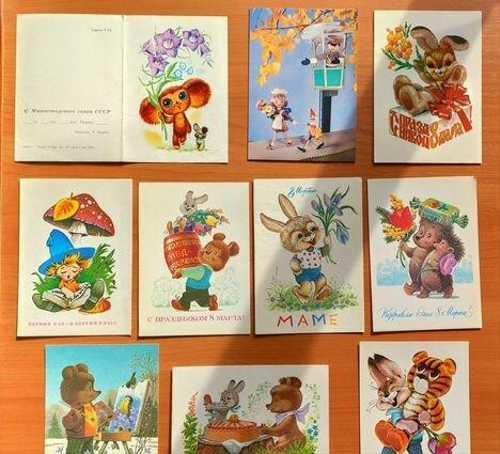 Детские открытки из СССР чистые
