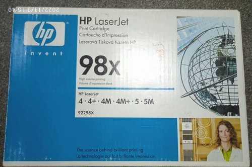 Оригинальный картридж HP 92298X черный