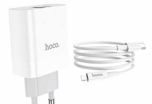 Адаптер Hoco C80A QC 3.0 с кабелем USB Type-C - L