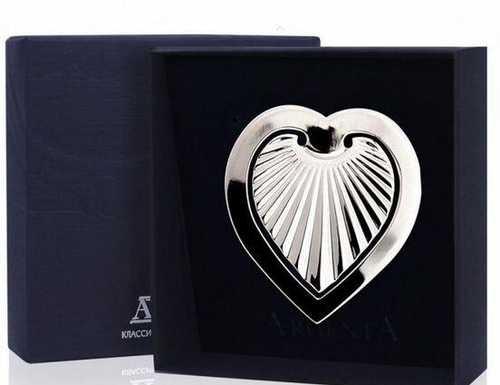 Серебряная закладка для книг «Сердечко»