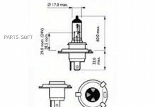 SCT germany 202792 Лампа накаливания H4 Basic 12V