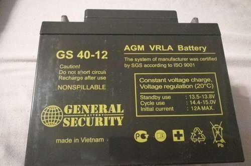 Аккумулятор General Security GS 40-12