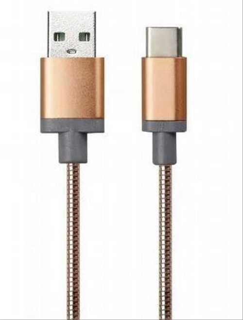 Кабель Smartbuy USB 2.0 - USB type C, метал золото