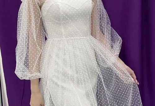 Белое вечернее платье, 46 размер