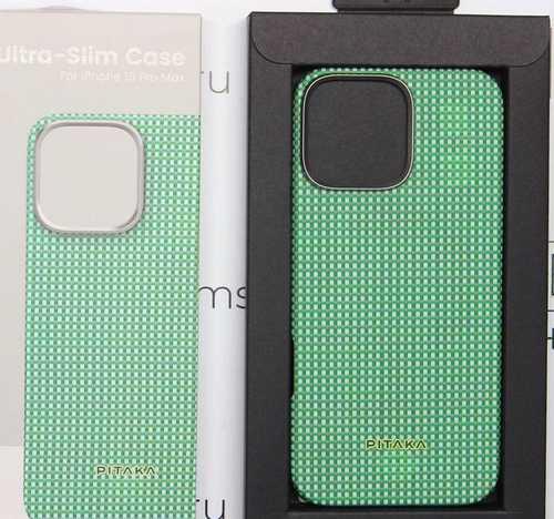 Чехол pitaka Slim Case iPhone 16 Pro Max (Green)