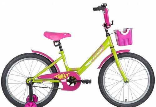 Велосипед 20" novatrack twist Зеленый-Розовый