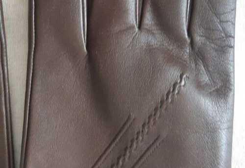 Мужские кожаные перчатки коричневые