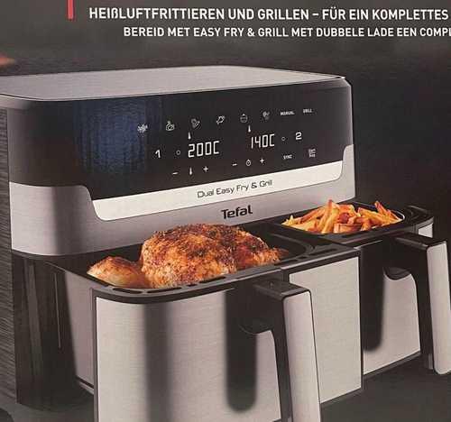 Tefal Аэрогриль Dual Easy Fry Grill EY905D, новая