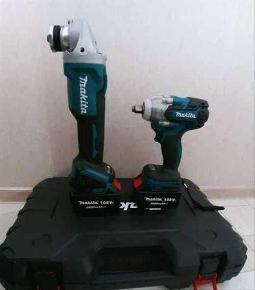 Болгарка Makita 125+гайковерт 2акб