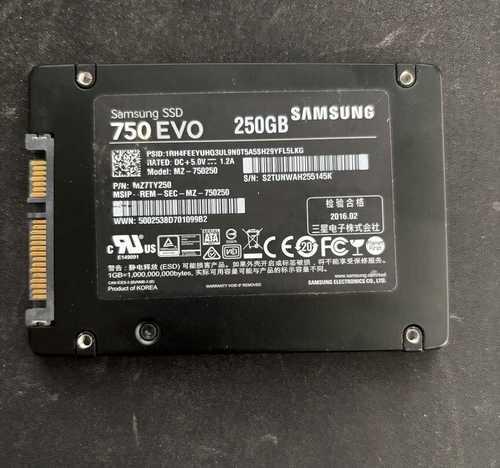 SSD 250GB Samsung 750 EVO