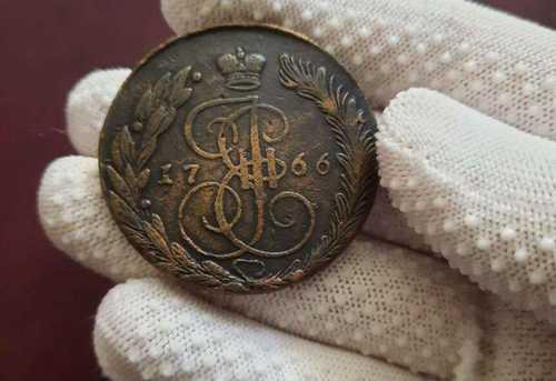 Монета 5 копеек 1766г