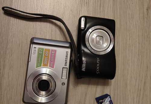 Компактный фотоаппарат nikon coolpix и samsung