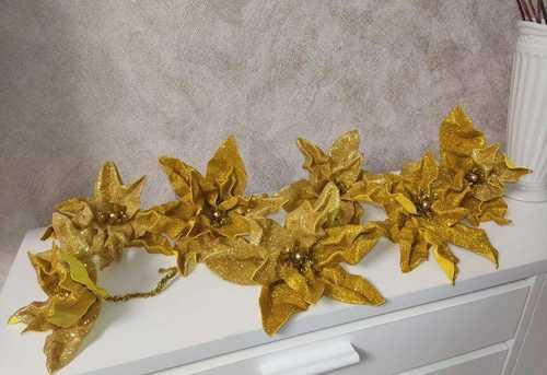 Ëлочный цветок пуансеттия hand made
