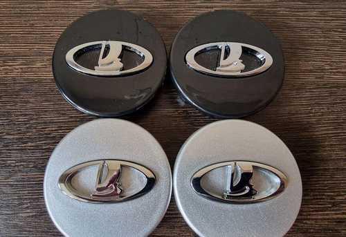 Колпачки на литые диски LADA 57мм серебро/черный