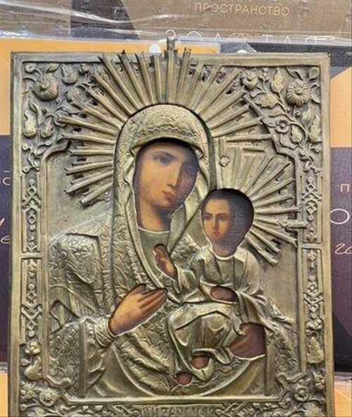 Икона Старинная Иверская Пр. Богородица