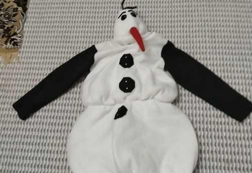 Новогодний костюм Снеговик Олоф размер 110-116