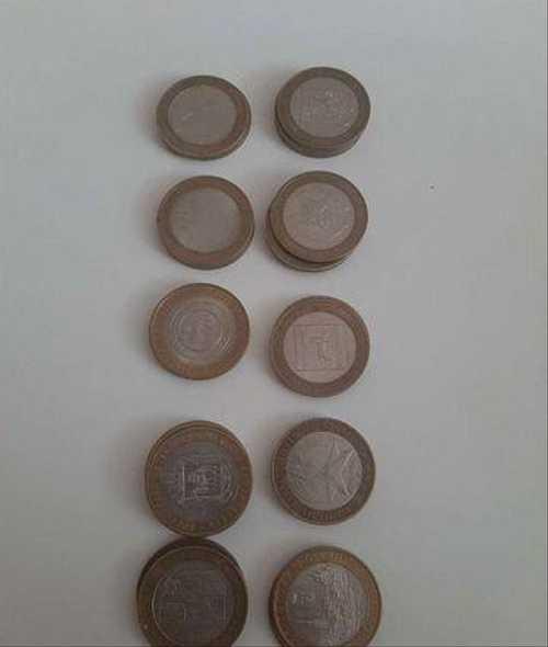 Монеты десять рублей биметалл