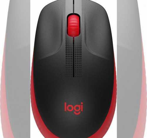 Мышь Logitech M190 красный/черный оптическая (1000dpi) беспроводная USB (2but) (910-005908)