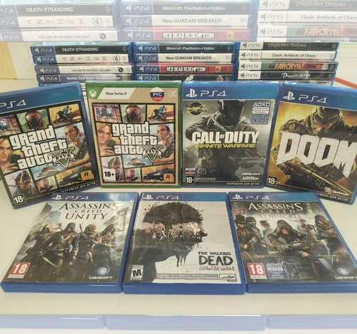 PS4 Doom/ Call of Duty/ Assassin/ Ходячие/ GTA V