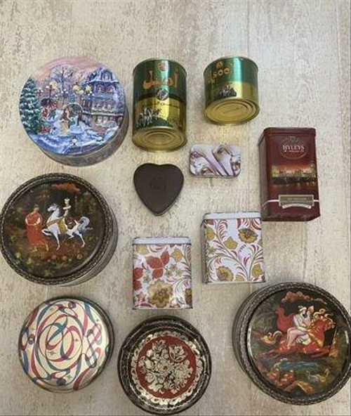Жестяная банка коррбка из под чая печенья