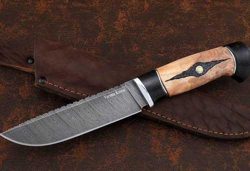 Нож Барракуда-2 сталь дамаск, рукоять черный граб