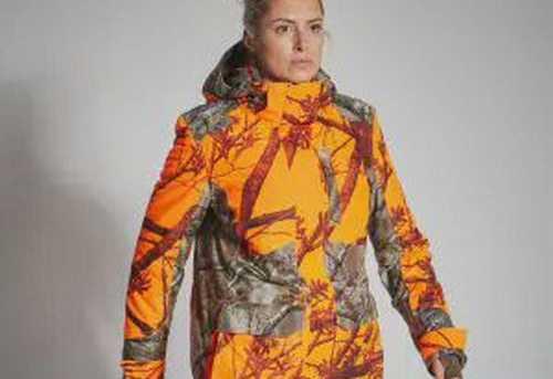 Охотничья куртка дождевик 500 женская 3-в-1 теплая