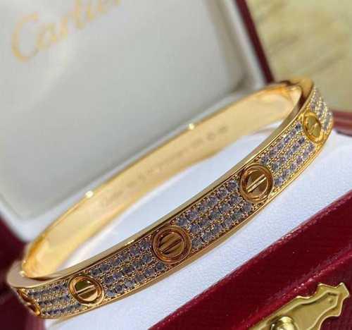 Cartier Золотой Браслет Бриллианты