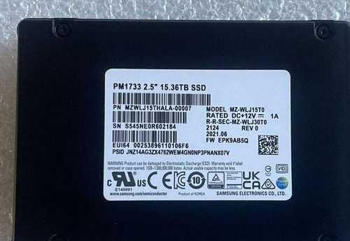 Новый SSD Samsung pm1733 15.36Tb 2.5 Gen3 x8