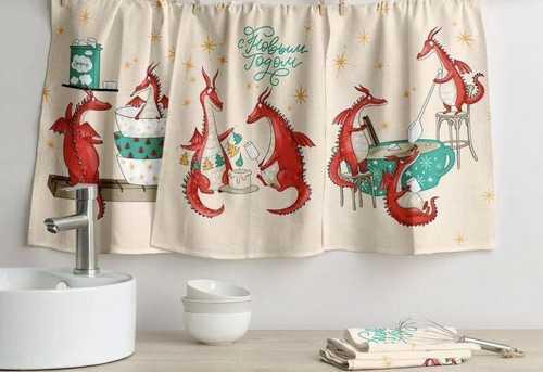 Вафельные кухонные полотенца с драконом